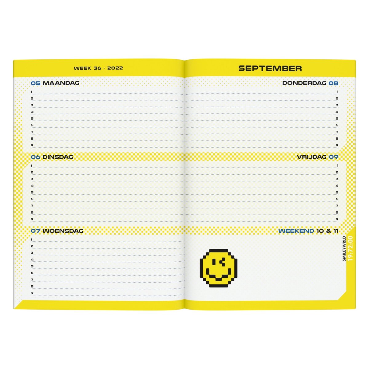 Smiley WD Future Revolution agenda 2022-2023 - 7 dagen over 2 pagina's ...