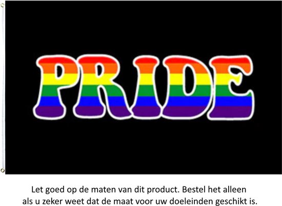Pride Letters Vlag 150x90CM - LGBT - Regenboog Vlag - Gay - Lesbienne ...