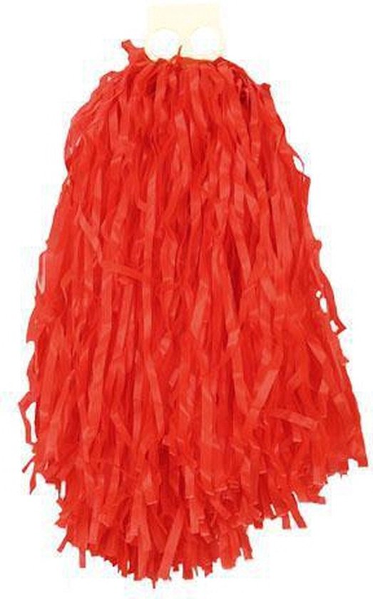 2x Stuks cheerball/pompom met ringgreep - rood - 28 cm - Cheerleader ...