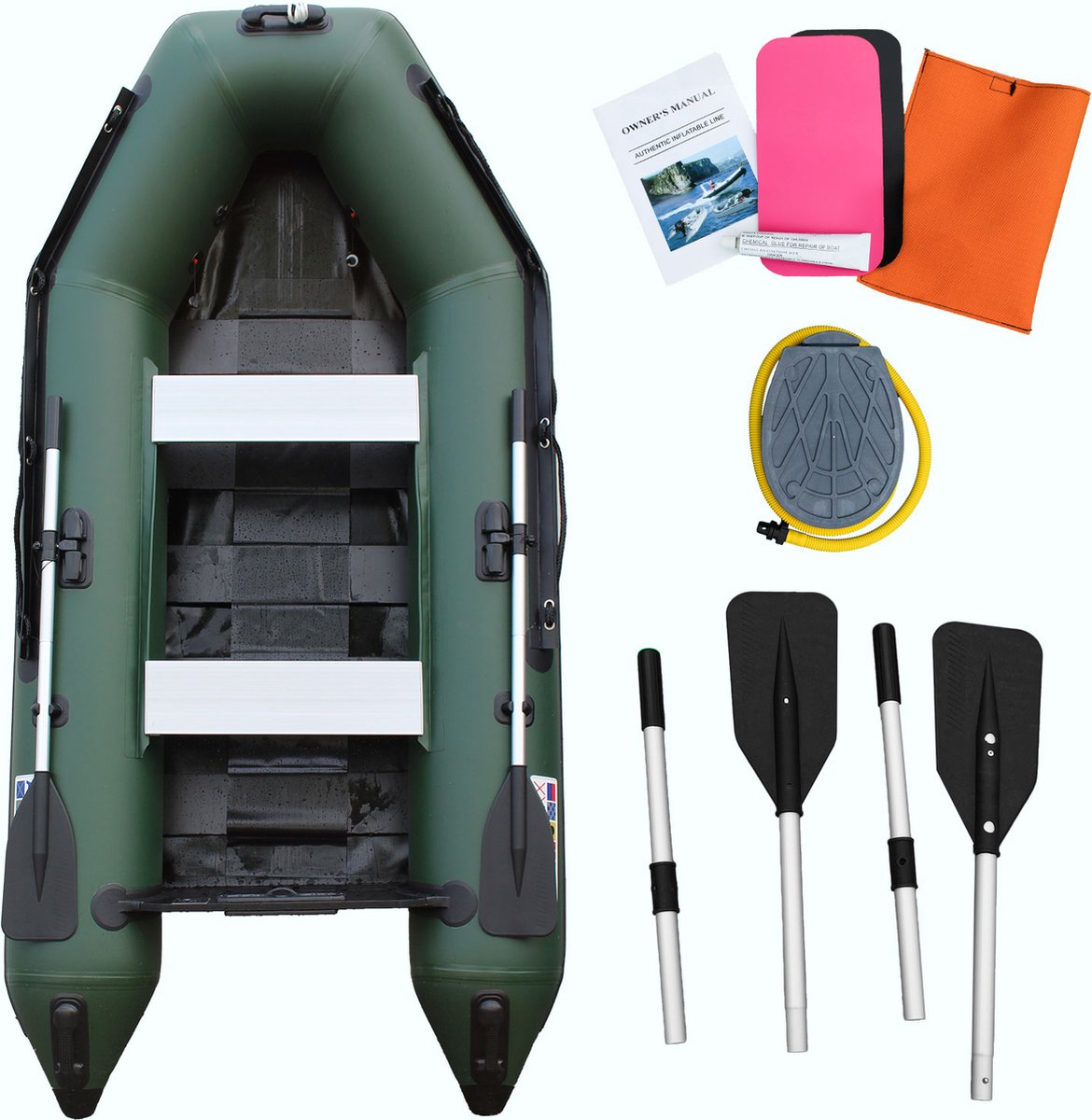 AQUAPARX professionele rubberboot 280PRO MKIII Groen – opblaasboot voor ...