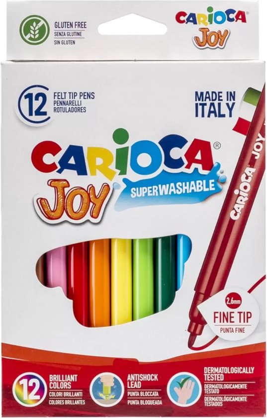 Viltstiften Carioca Joy set à 12 kleuren | bol.com