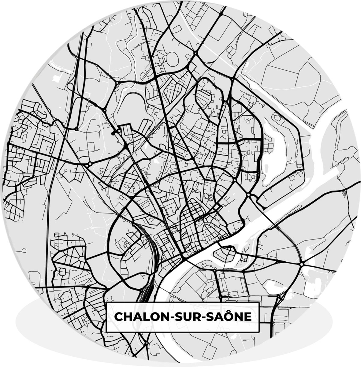 Wall Circle - Wall Circle Inside - City Map - France - Map - Chalon-sur ...