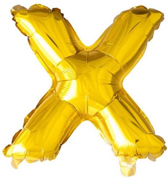 Folieballon Letter X 16 Cm Goud Bol folieballon-letter-x-16-cm-goud-bol