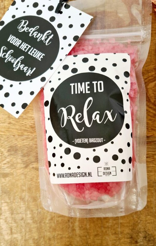 1x Voetenbadzout - Bedankje Juf - Einde schooljaar - Afscheid - Bedankt ...