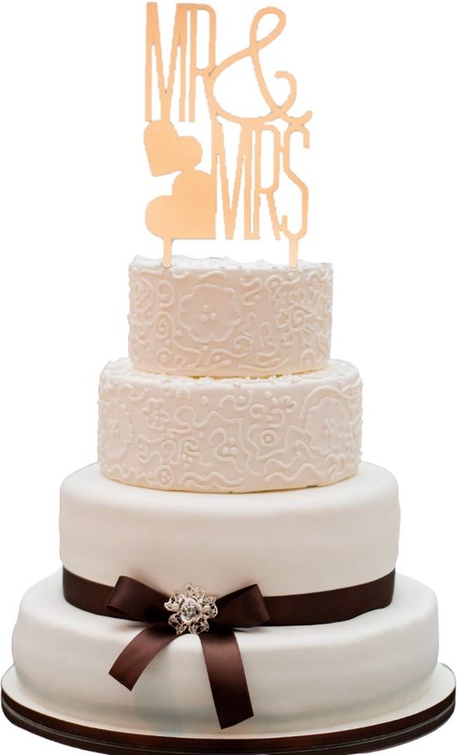 PERFECT DAY - taarttopper bruiloft - taart topper huwelijk - bruidspaar - mr&mrs - goud | bol.com