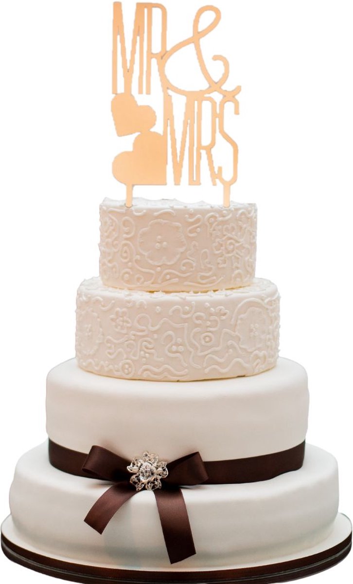 PERFECT DAY - taarttopper bruiloft - taart topper huwelijk - bruidspaar - mr&mrs - goud | bol.com