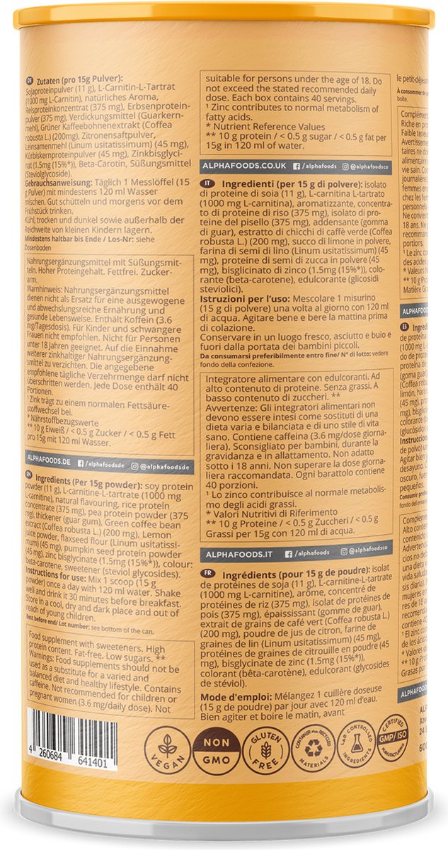 Vegan Muscle - Beach Body Tonic - Zink, L-Carnitine, Groene Koffie ...