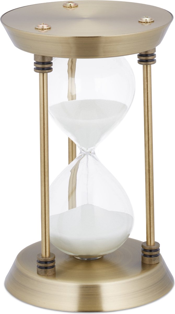 Relaxdays zandloper messing - sandclock antiek - woonaccessoires ...