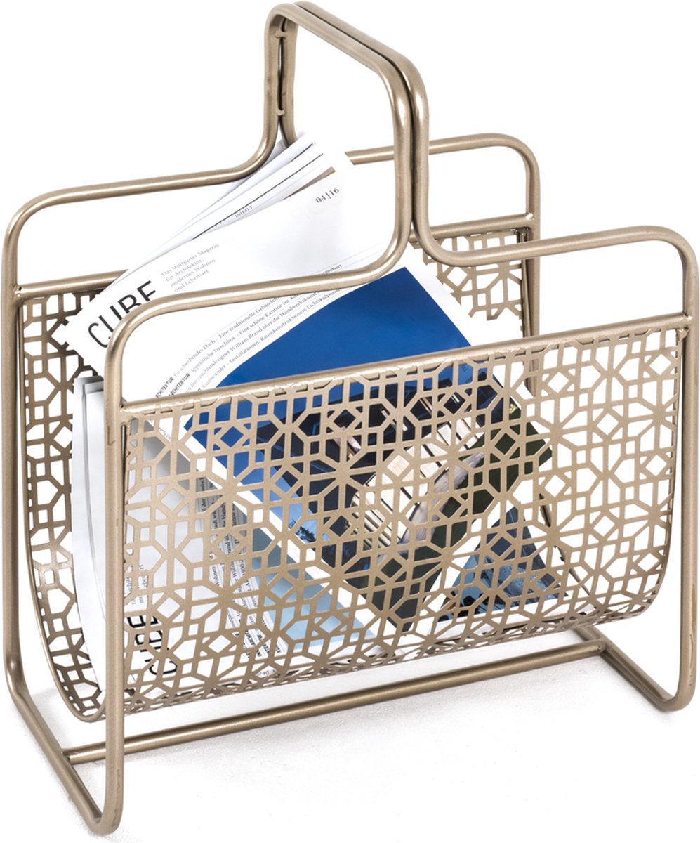 HakuShop Lectuurbak - Brons - Metaal - Tijdschriften bak - 37x22x45cm | bol