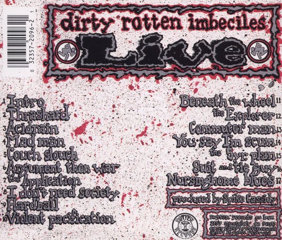 Dirty Rotten Imbeciles - Live (CD), Dirty Rotten Imbeciles | Muziek | bol