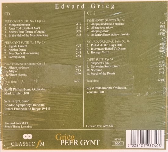 Grieg Peer GYNT, Grieg Peer GYNT | CD (album) | Muziek | bol