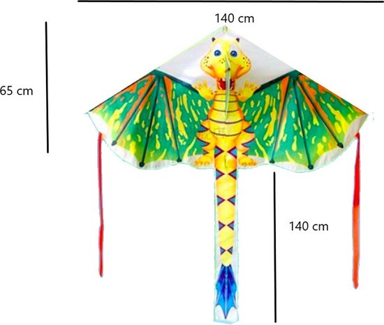 Vlieger XL - Baby Draak Vlieger - Kite met 30 Meter Lijn | bol