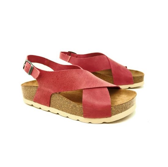 Bio charity bio sandaal in fuchsia leer | bol.com