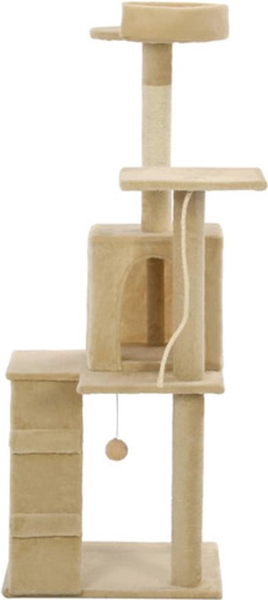 VDXL Kattenkrabpaal met sisal krabpalen 120 cm beige | bol.com