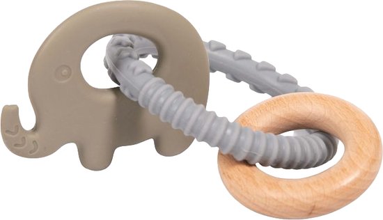 Bo Jungle B- Rattle Rings Olifant | Blauw | bol