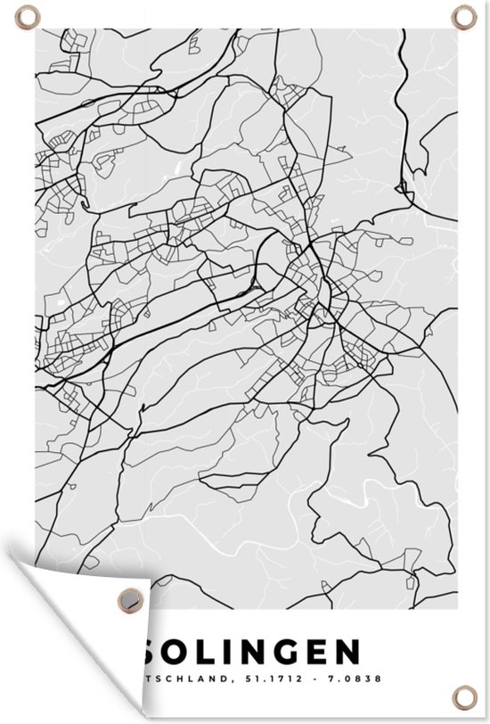 Tuinposters buiten Plattegrond - Duitsland - Solingen- Kaart ...