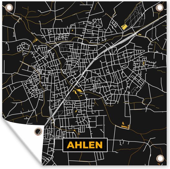 Tuin poster Black and Gold – Stadskaart – Ahlen – Duitsland ...