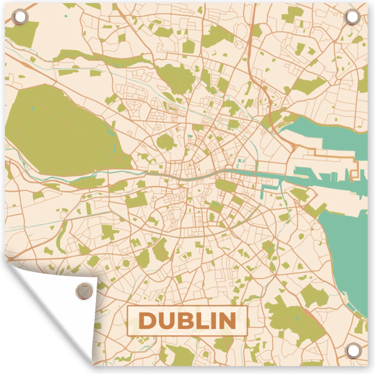 Tuin poster Dublin - Stadskaart - Vintage - Plattegrond - Kaart ...