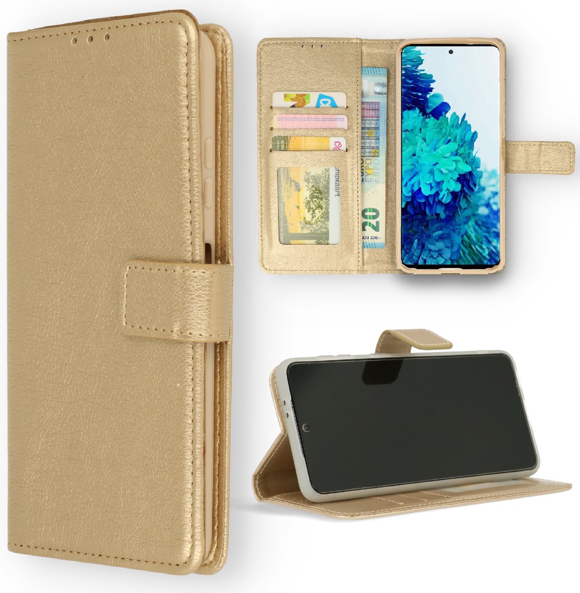 Samsung Galaxy A03 Hoesje Goud - Portemonnee Book Case - Kaarthouder ...