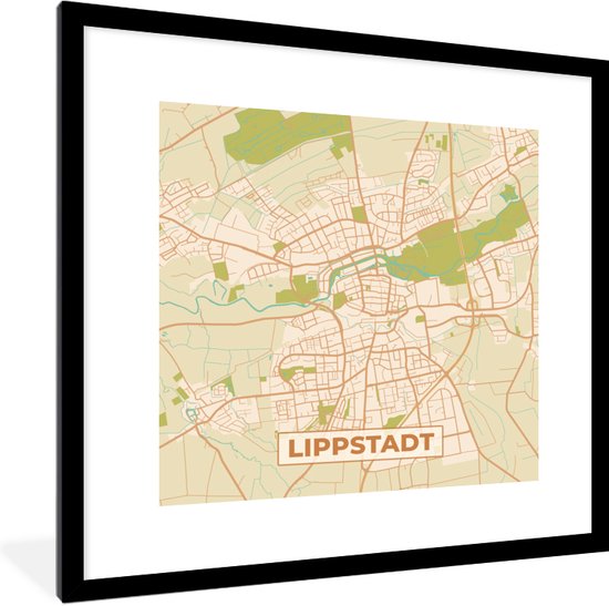 Fotolijst incl. Poster - Plattegrond - Lippstadt - Kaart - Stadskaart ...