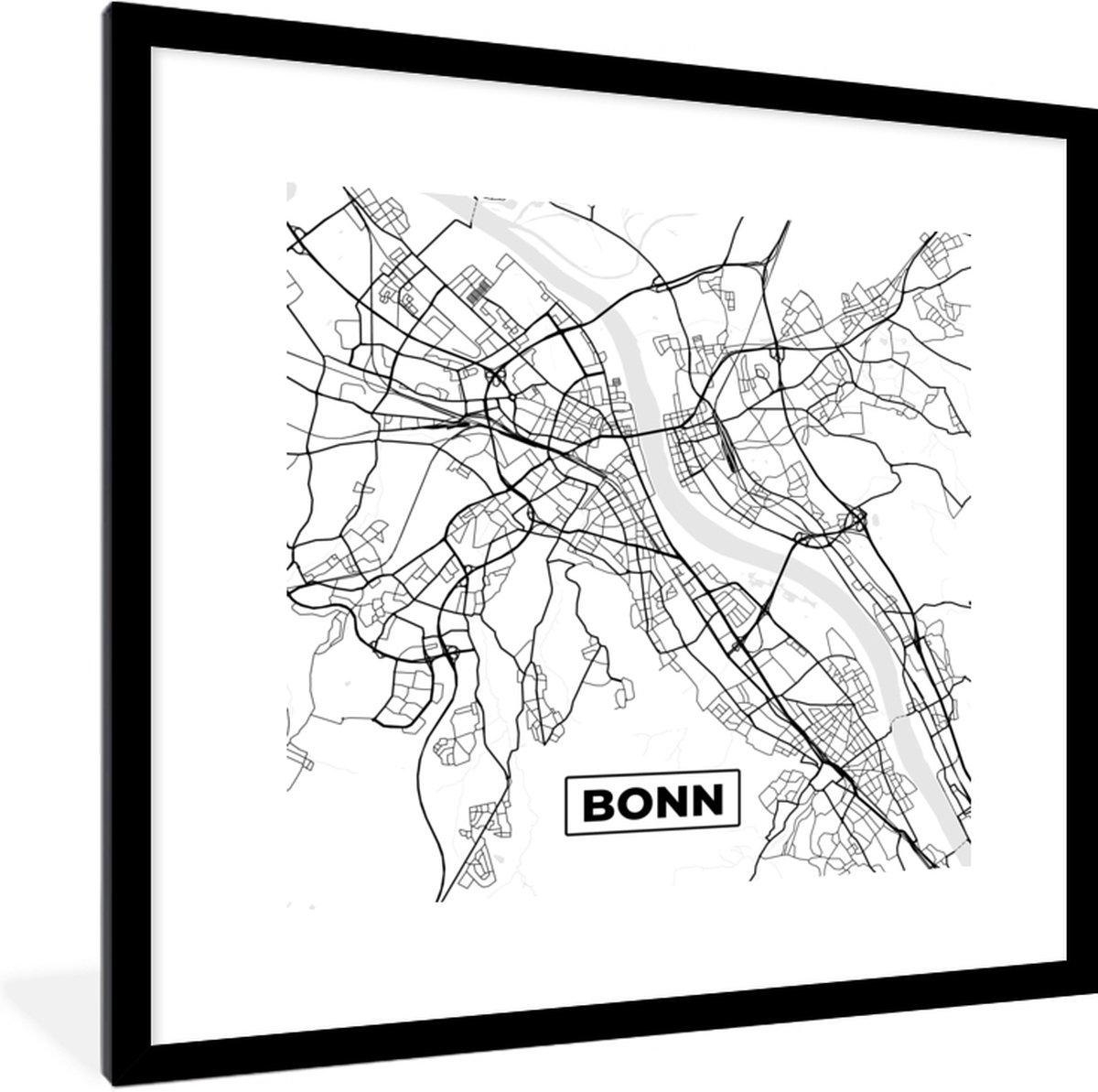 Fotolijst incl. Poster - Plattegrond - Kaart - Bonn - Stadskaart ...