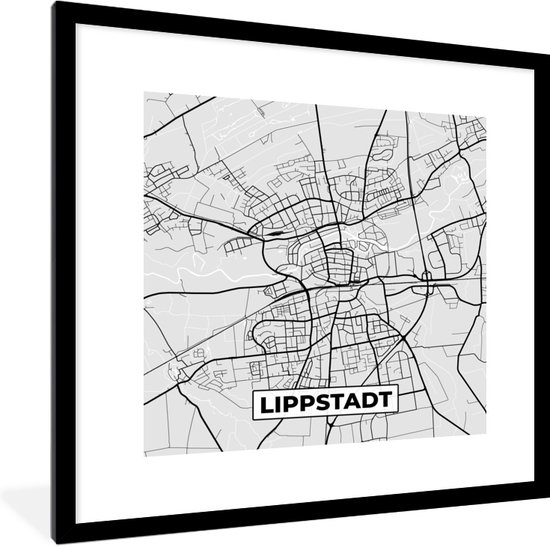 Fotolijst incl. Poster - Kaart - Lippstadt - Duitsland - Plattegrond ...
