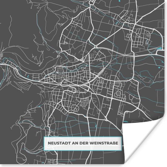 Poster Kaart – Plattegrond – Stadskaart – Neustadt an der Weinstraße ...