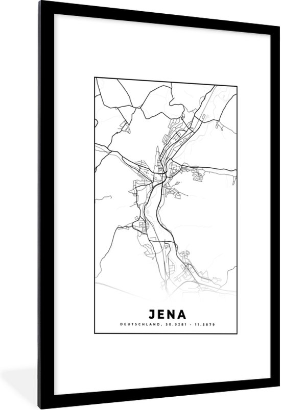 Fotolijst incl. Poster - Jena - Kaart - Plattegrond - Stadskaart ...