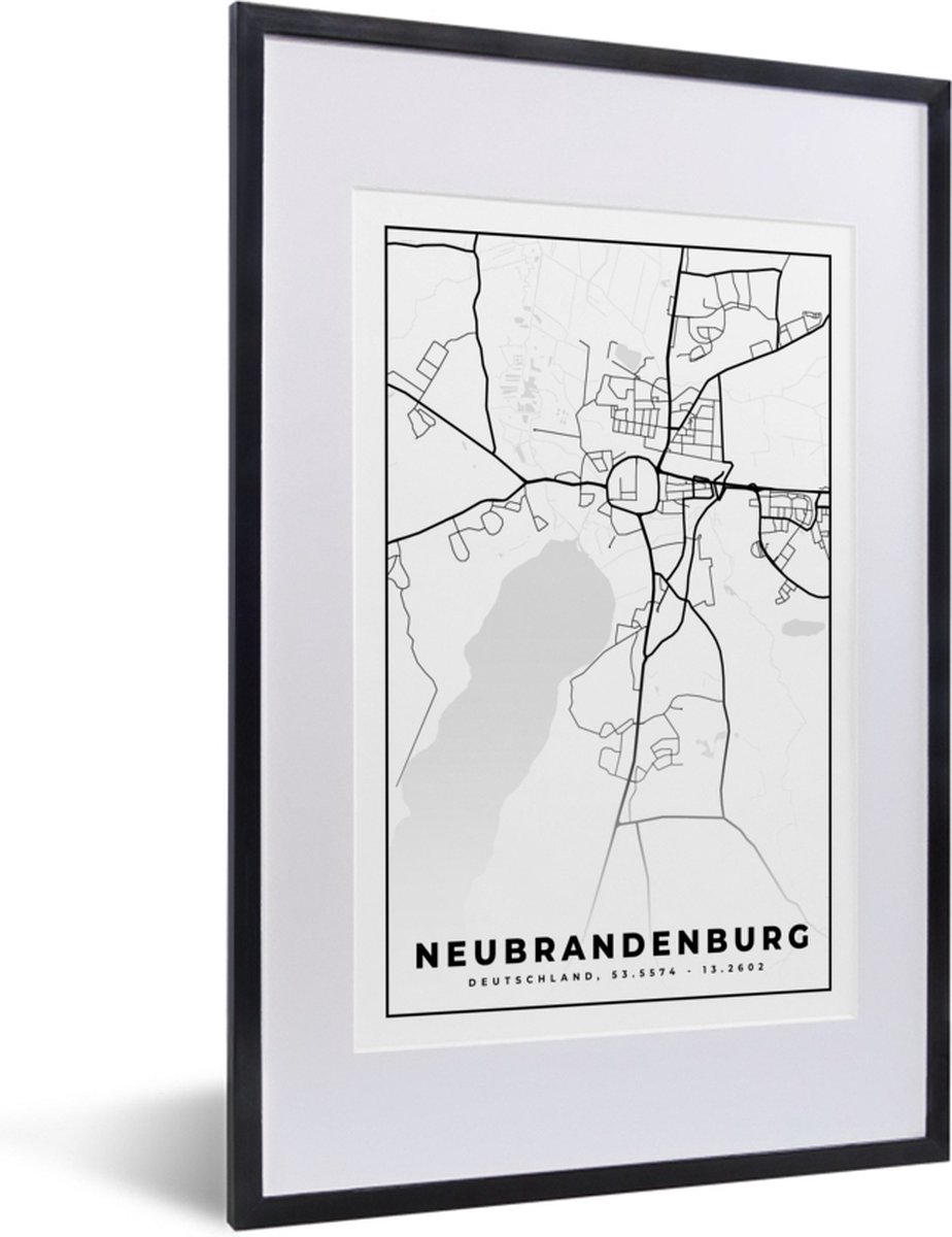 Fotolijst incl. Poster - Stadskaart - Neubrandenburg - Plattegrond ...
