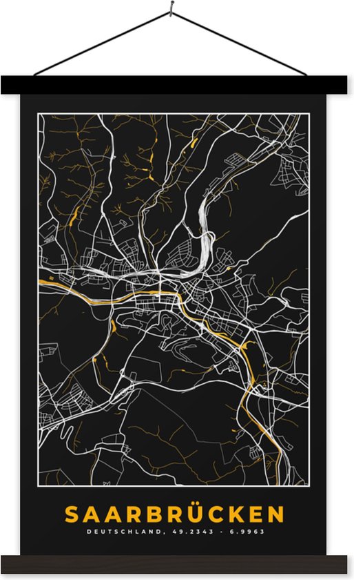Posterhanger incl. Poster - Schoolplaat - Saarbrücken – Stadskaart ...