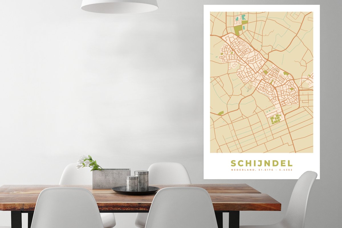 Poster Schijndel - Kaart - Plattegrond - Stadskaart - 80x120 cm | bol.com