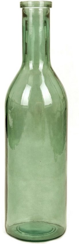 Transparante/groene fles vaas/vazen van eco glas 18 x 75 cm - Rioja ...
