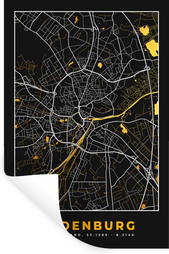 Muurstickers - Sticker Folie - Oldenburg - Duitsland - Goud ...