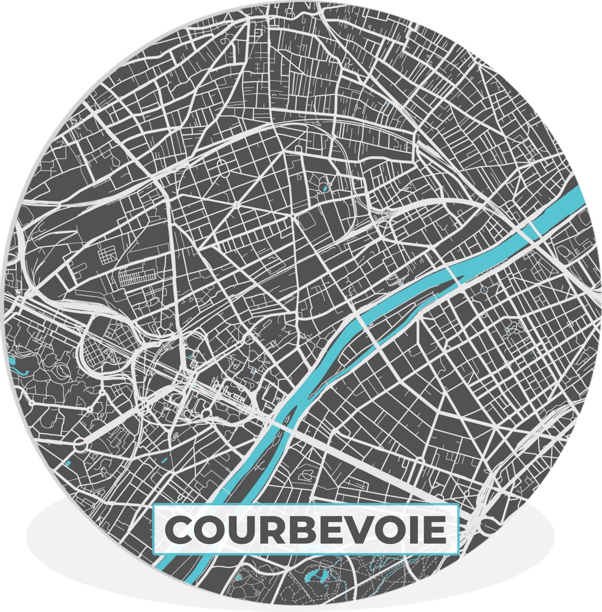 Wall Circle - Wall Circle Indoor - Map - City Map - France - Courbevoie ...
