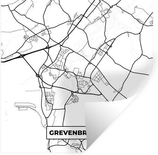 Muurstickers - Sticker Folie - Grevenbroich - Plattegrond - Kaart ...