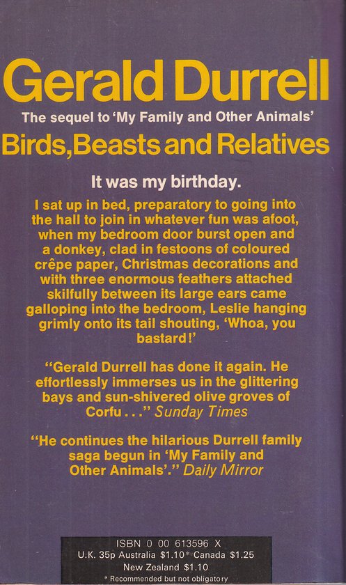Birds, Beasts and Relatives, Gerald Durrell | 9780006135968 | Boeken | bol