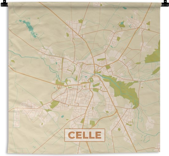 Wandkleed - Wanddoek - Plattegrond - Celle - Kaart - Stadskaart ...