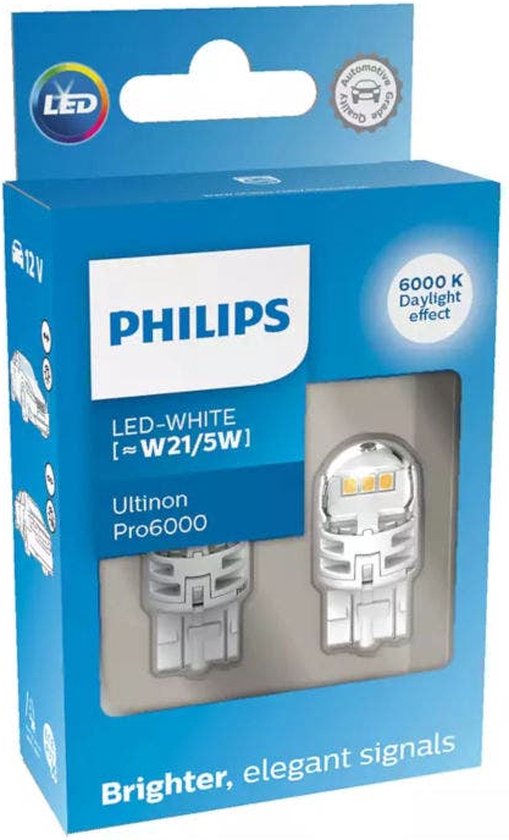Philips Ultinon Pro6000 W21/5w set 6000k White 11066CU60X2 | bol.com