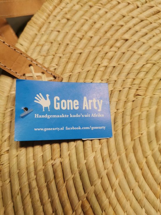 Gone Arty - Ronde rieten tas met handvat - Rieten handtas - Handtas ...