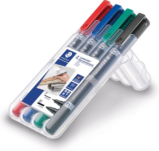 STAEDTLER Lumocolor permanent duo - permanent marker met 2 punten ( F/M ...