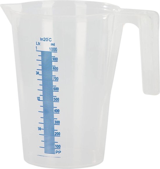 2x Maatbekers transparant 0,5 en 1 liter - Maatbeker - Keuken ...