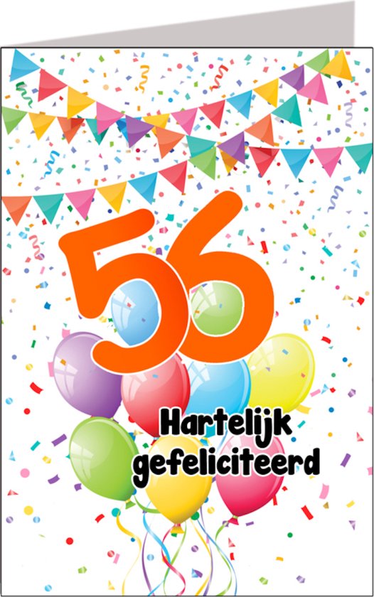 Verjaardagskaart 56 jaar | bol.com