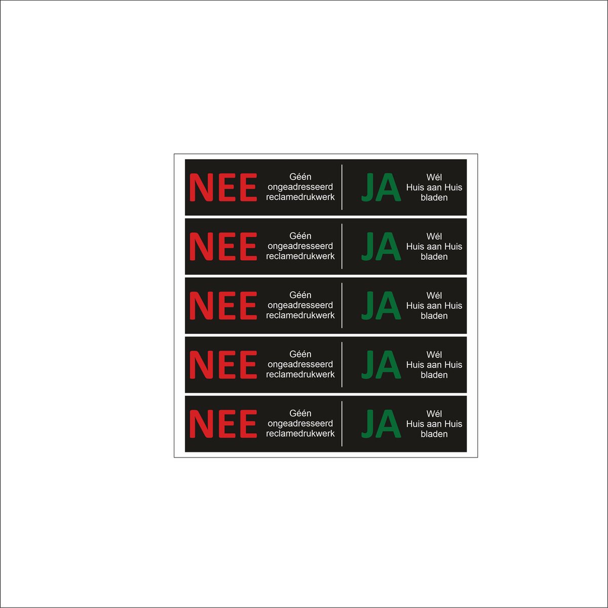 5 stuks Nee Ja sticker voor de brievenbus | bol.com