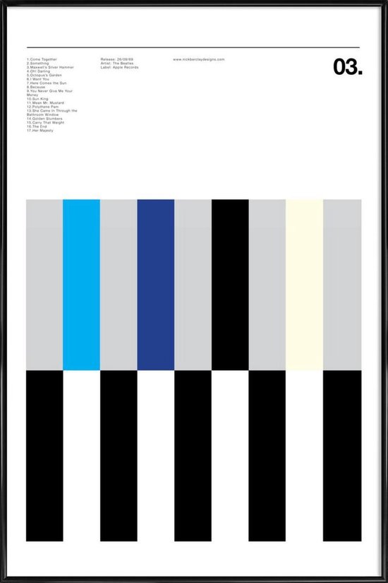 JUNIQE - Poster in kunststof lijst The Beatles Abbey Road -40x60 | bol.com