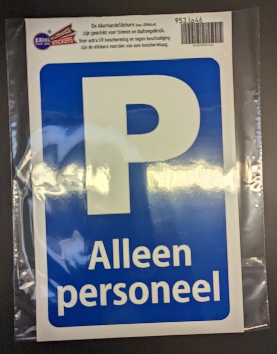 Parkeren personeel verkeersbord sticker | bol.com