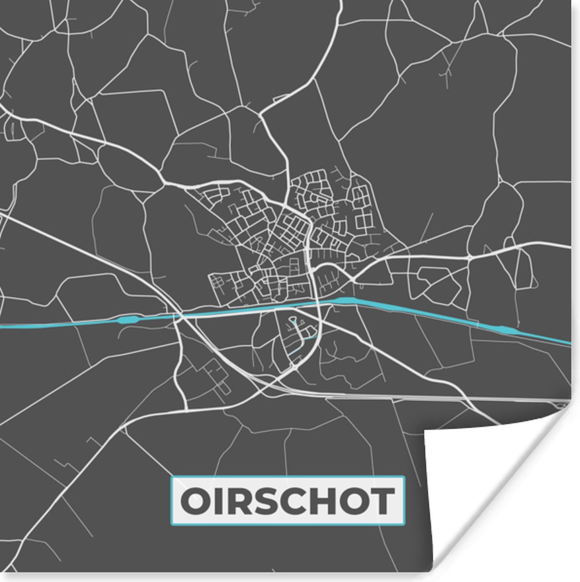 Poster Kaart - Oirschot - Stadskaart - Plattegrond - 75x75 cm | bol.com