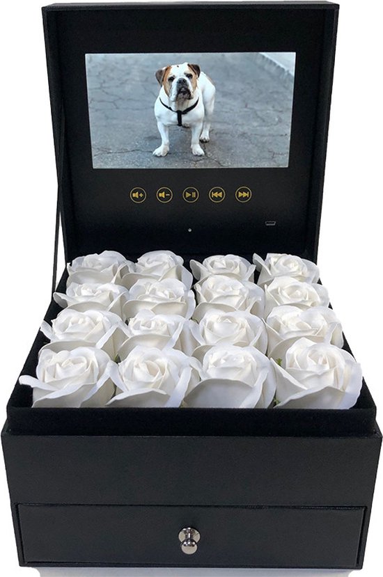 LCD videobox met lade flowers cadeau gift video valentijn ...