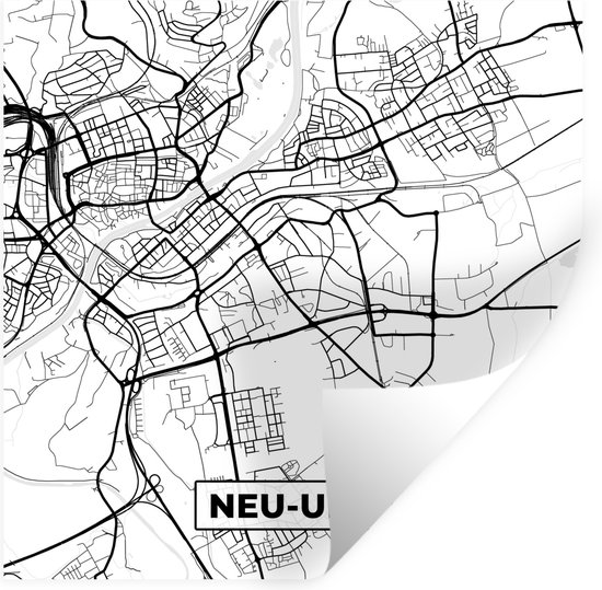 Muurstickers - Sticker Folie - Neu-Ulm - Kaart - Stadskaart ...