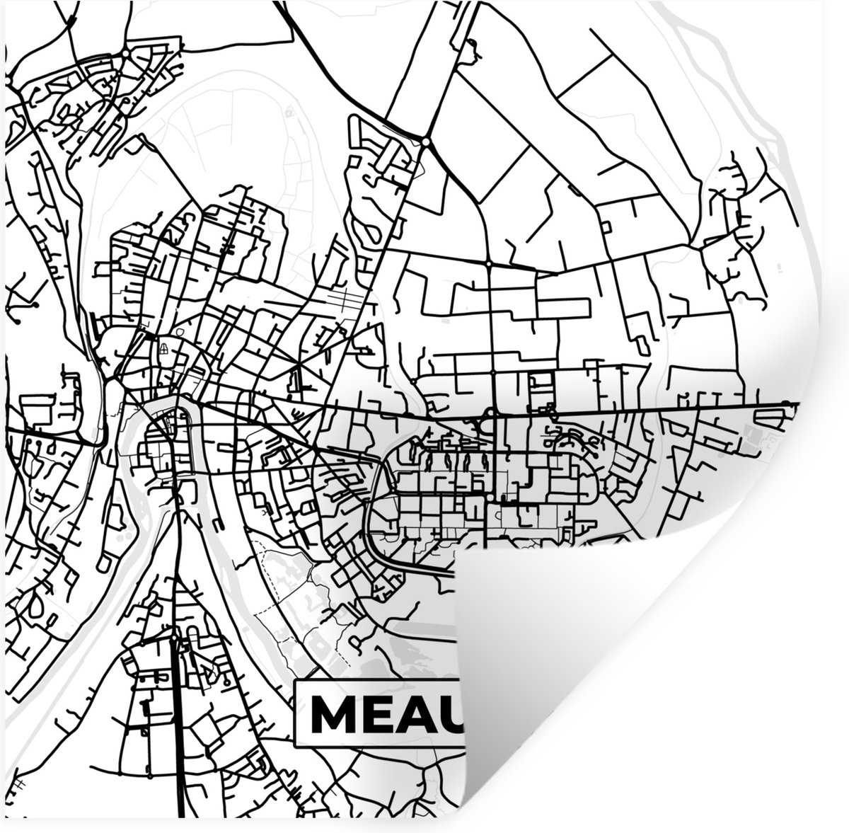 Stickers muraux - Plan de ville - France - Meaux - Carte - Carte ...