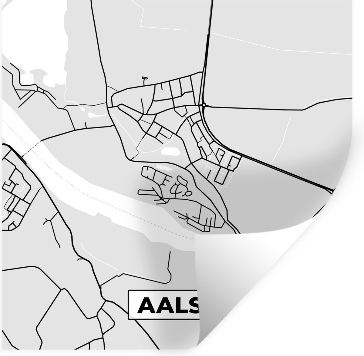 Muurstickers - Plattegrond - Aalst - Kaart - Stadskaart - 30x30 cm ...